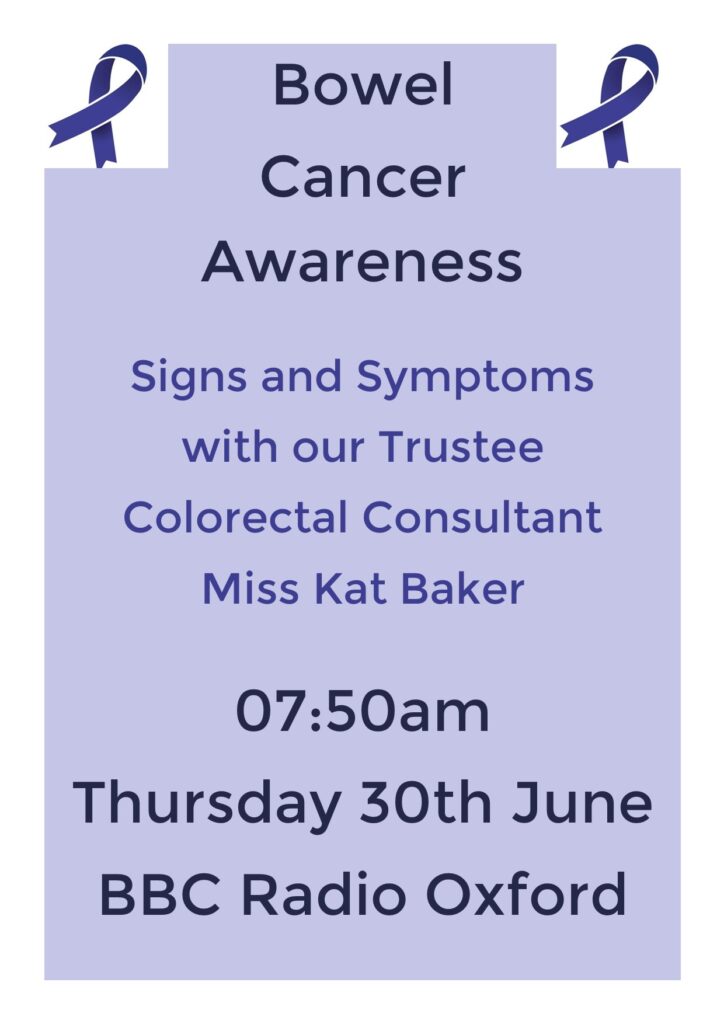 Trustee Kat Baker on BBC Radio Oxford - Oxford Colon Cancer Trust